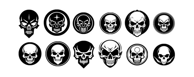 Skull emblems set 1 Royalty Free Vector Image - VectorStock