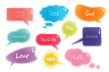 Cute hi greeting speech bubble icon simple flat Vector Image