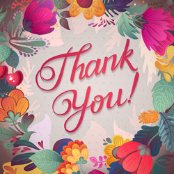 Thank you card in bright colors Royalty Free Vector Image