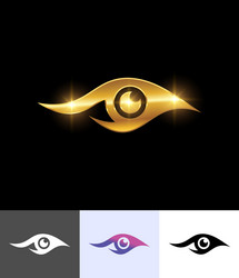 Golden eye symbol sign Royalty Free Vector Image