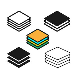 Layer icon set sign symbol Royalty Free Vector Image