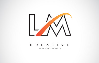 Lm l m letter logo design creative icon modern Vector Image