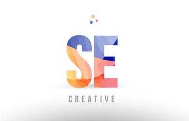 Metal blue alphabet letter se s e logo company Vector Image