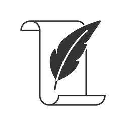Quill writing on paper cartoon Royalty Free Vector Image
