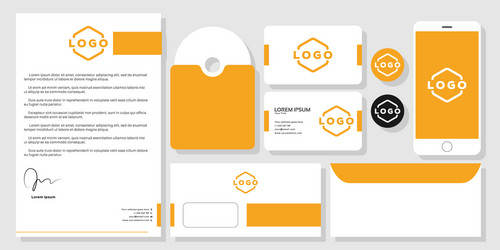 Corporate identity mockup office stationery Vector Image