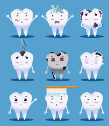 Teeth cartoon characters Royalty Free Vector Image
