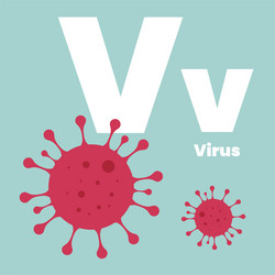 Cute kids cartoon alphabet letter v Royalty Free Vector