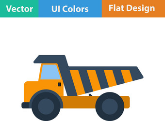 Big yellow dump truck tipper isolated Royalty Free Vector