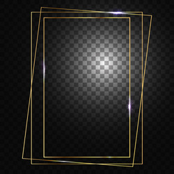 Gold frame square frame for designs and photos Vector Image