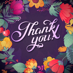 Thank you card in bright colors Royalty Free Vector Image