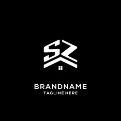 Initial sz wedding monogram logo design Royalty Free Vector