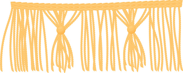 Blue braid with a tassels on long threads Vector Image
