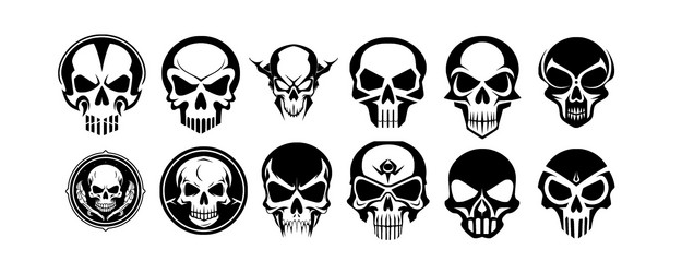 Skull emblems set 2 Royalty Free Vector Image - VectorStock