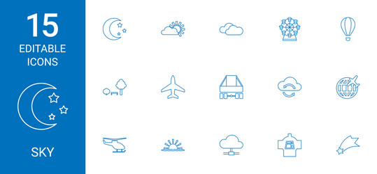 Sky icons Royalty Free Vector Image - VectorStock
