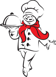 Pop art retro cook ok gesture gourmet food taste Vector Image