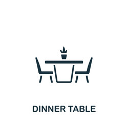 Glass table icon monochrome simple interior Vector Image