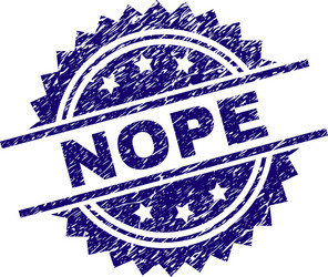 Grunge nope framed rounded rectangle stamp Vector Image