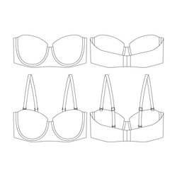 Template lightly lined balconette bra flat design Vector Image
