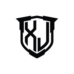 Xj logo monogram hexagon slice design template Vector Image
