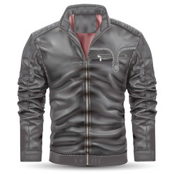 Realistic blue jacket leather for men on white Vector Image
