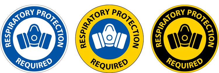 Respiratory protection required sign on white Vector Image