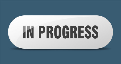 In progress green round gel isolated push button Vector Image