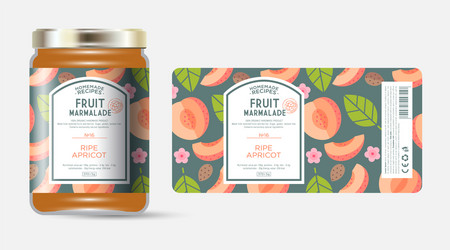 Apricot jam fruit design label Royalty Free Vector Image