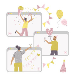 Self-isolation party abstract concept Royalty Free Vector