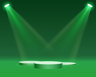 Stage background with green and golden podium Vector Image