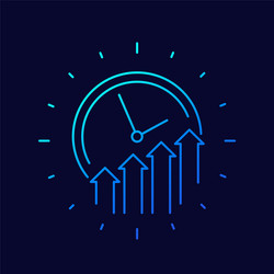 Time to grow icon linear design Royalty Free Vector Image