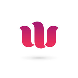 Letter w ribbon logo icon design template elements