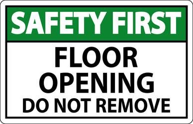 Caution sign floor opening do not remove Vector Image