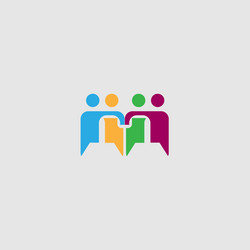Four people logo icon Royalty Free Vector Image