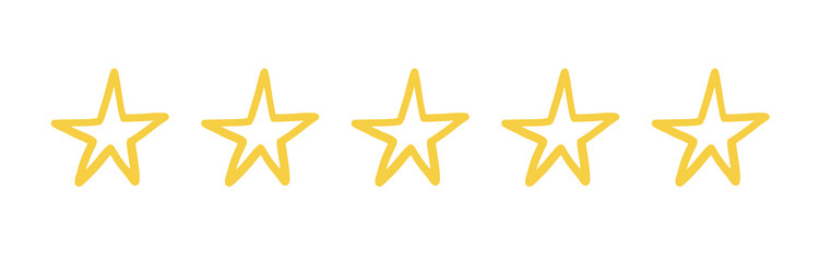 Five star doodle hand drawn quality review Vector Image