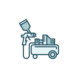 Air compressor with spray gun outline icon Vector Image