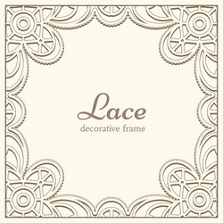 Square cutout paper frame with lace corner Vector Image