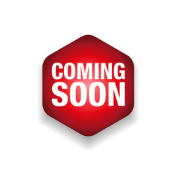 Coming soon red ribbon Royalty Free Vector Image