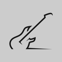 Electric guitar symbol on gray backdrop Royalty Free Vector