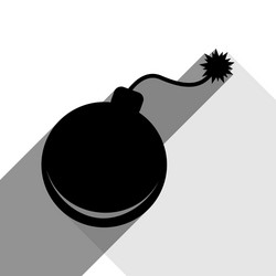 Bomb sign flat black icon Royalty Free Vector Image