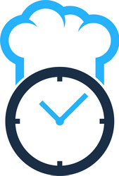 Cook time logo badge eat plate clock time Vector Image