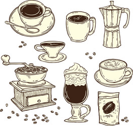 Set of coffee symbols Royalty Free Vector Image