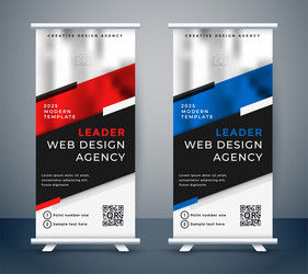 Modern business vertical standee design Royalty Free Vector