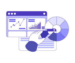 Business and marketing with graph or chart window Vector Image