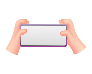 Cartoon hands with phone human holding phone Vector Image