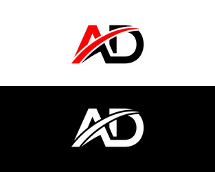 Ad letter logo design creative modern Royalty Free Vector