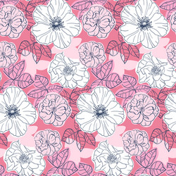 Seamless floral background with beautiful pink Vector Image