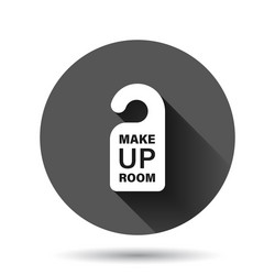 Hotel room with please make up sign Royalty Free Vector
