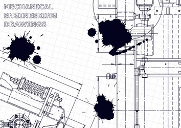 Mechanical engineering drawing machine-building Vector Image