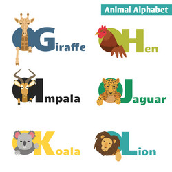 Animal alphabet set 1 Royalty Free Vector Image