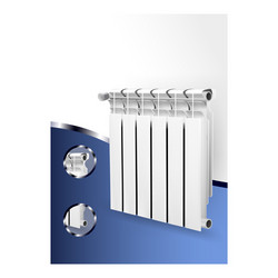 Bimetallic radiator heater promo banner Royalty Free Vector